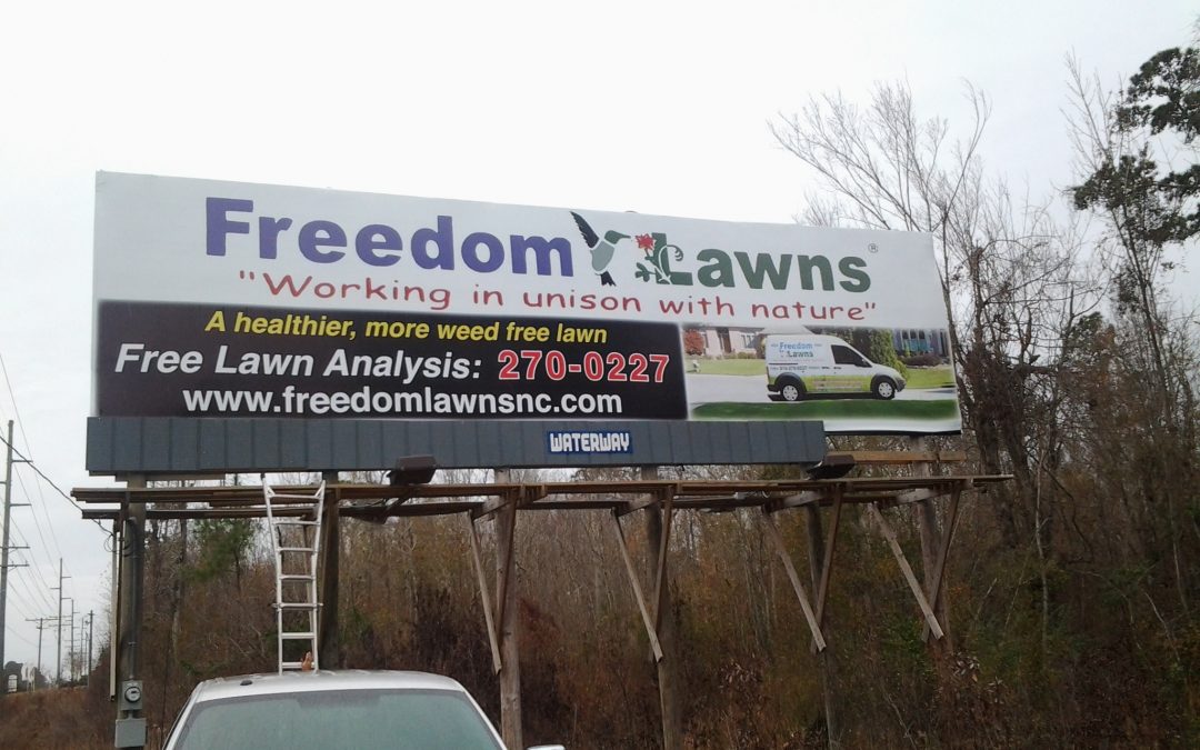 Freedom Lawns Hampstead, NC Billboard Advertising - Grey Outdoor Billboards