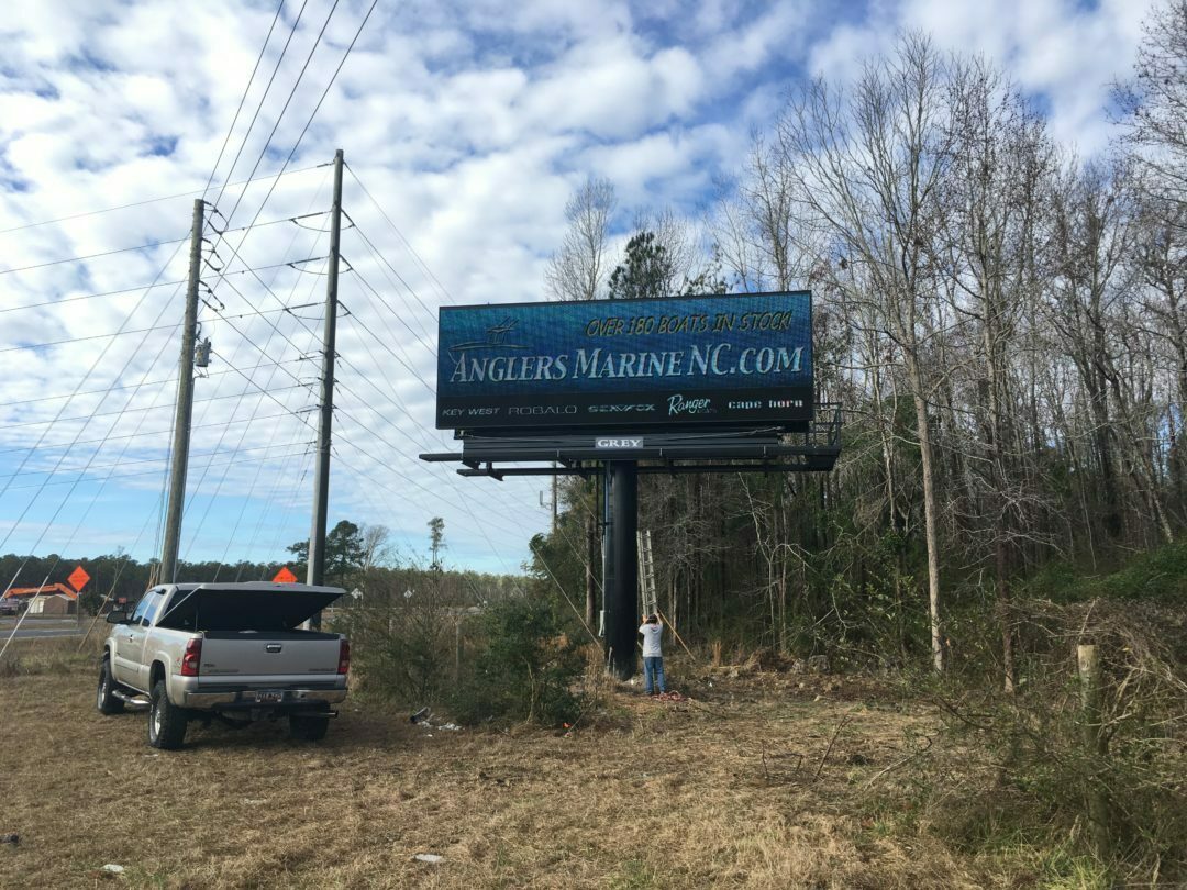 Anglers Marine NC Billboard Advertiser Brunswick County NC - Grey ...